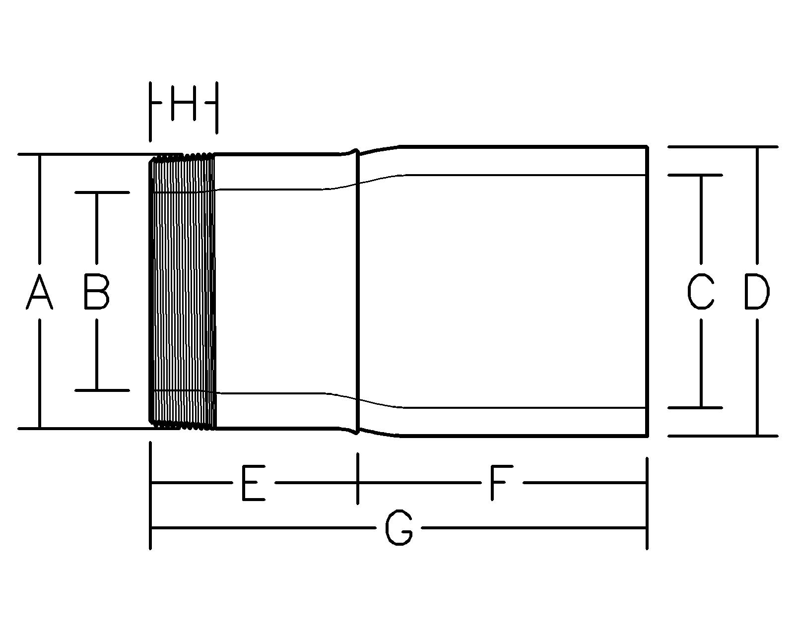 Series 710 DIPS HDPE Transition with Male NPT - Poly-Cam, Inc.®